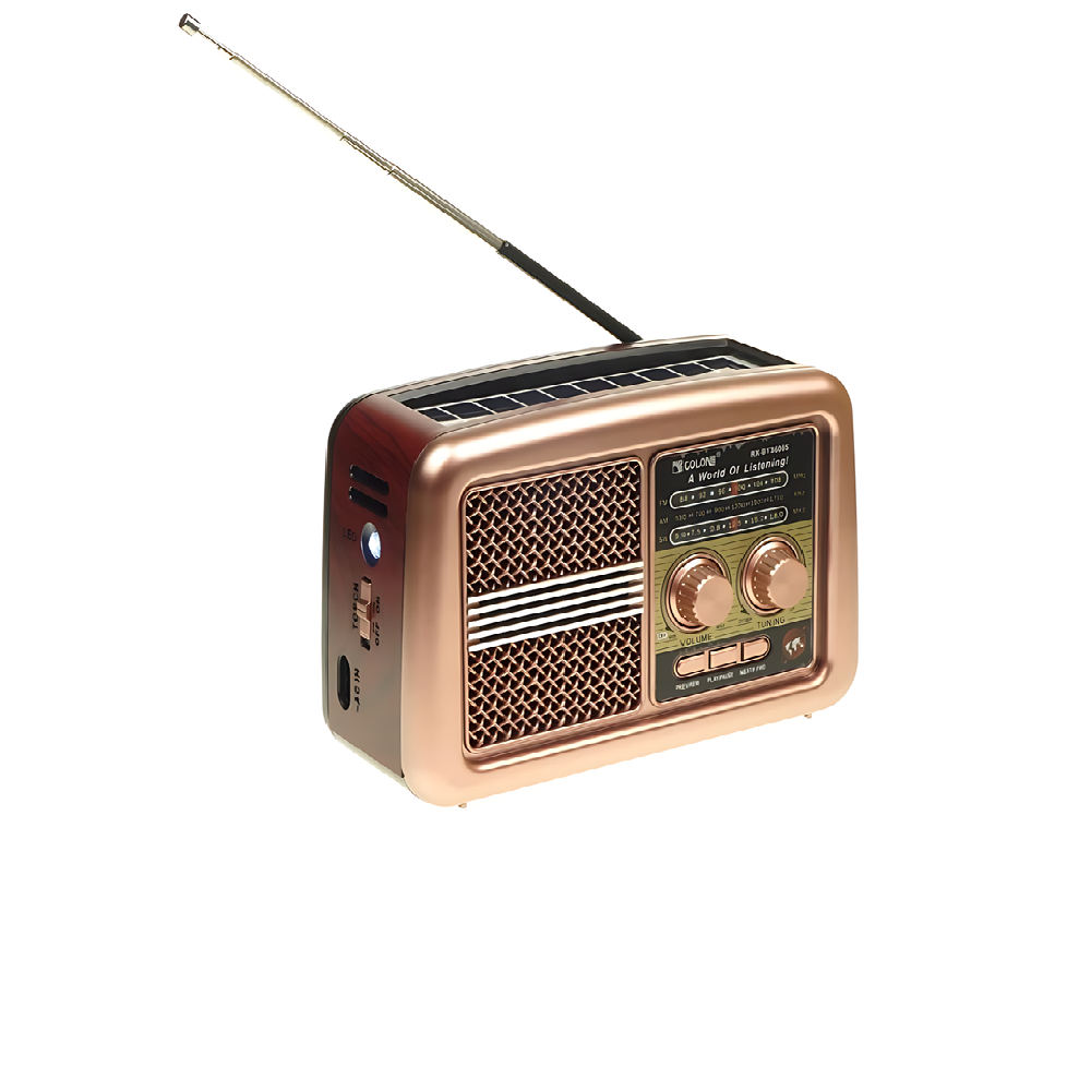 GOLON vintage stílusú napelemes rádió – Bluetooth, USB, hordozható ...