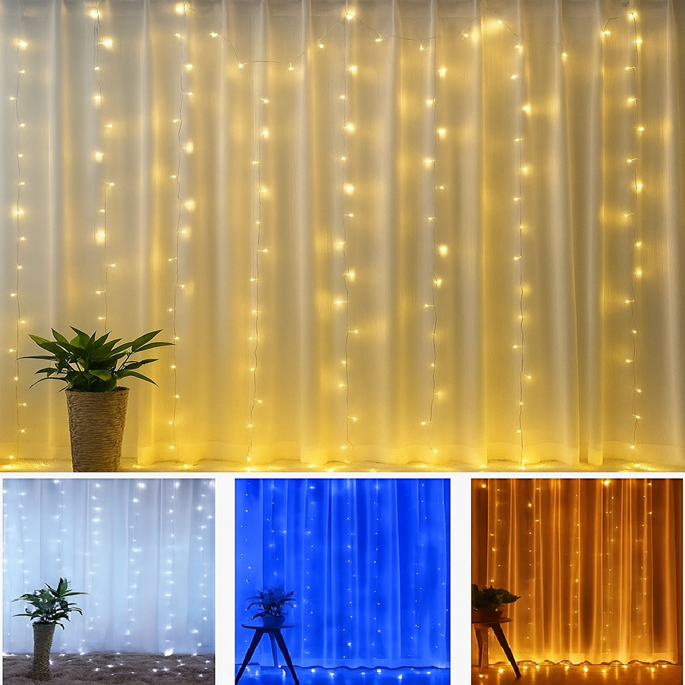 Karácsonyi LED fényfüggöny 2x2 m – vízálló, energiatakarékos ünnepi ...